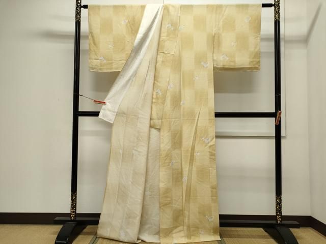 平和屋着物＊夏物 小紋 紗 草花文 CAAV2857ut