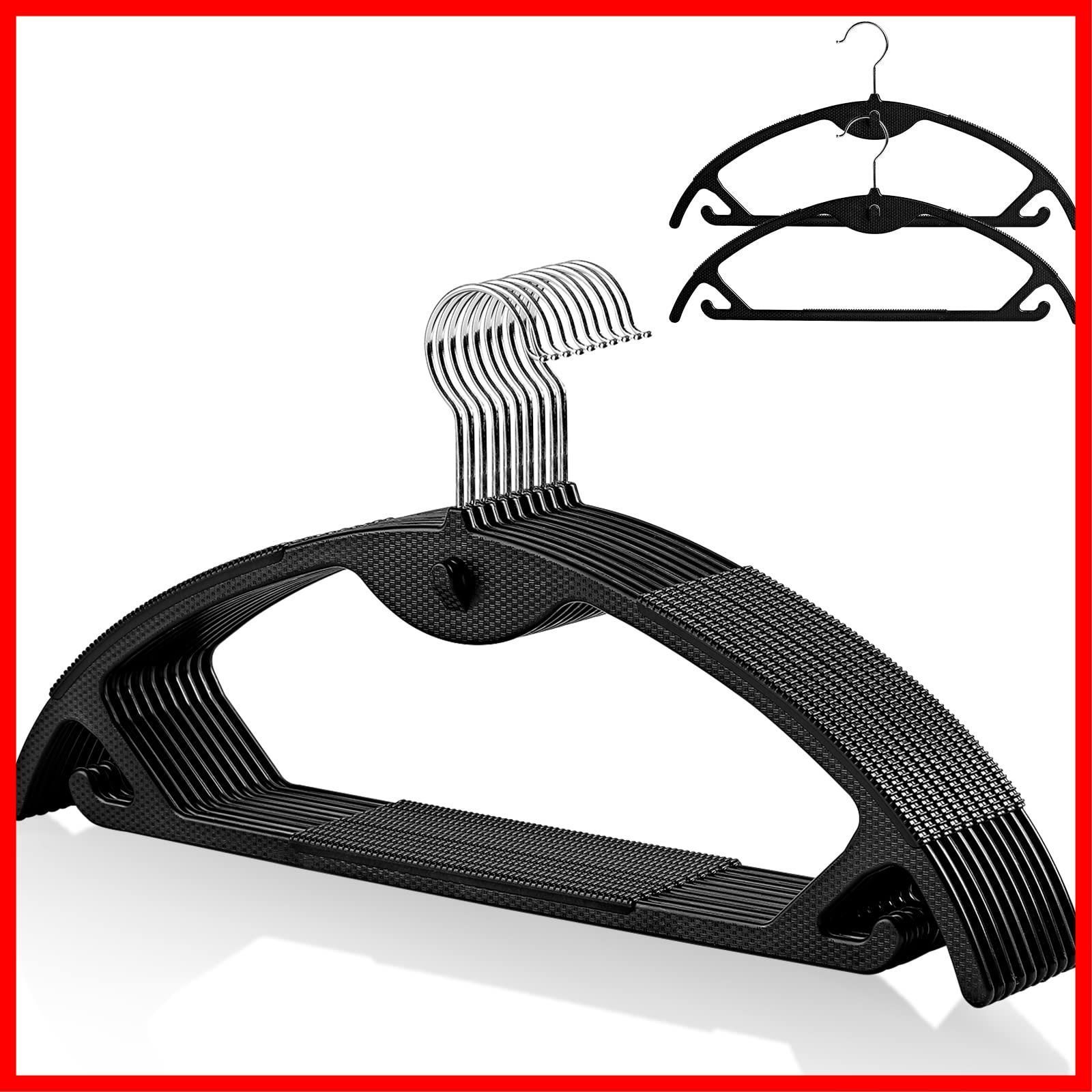 跡がつかないハンガー SEWEI ハンガー すべらない ハンガー 洗濯ハンガー はんがー 360度回転フック 10本組 連結フック付 ...