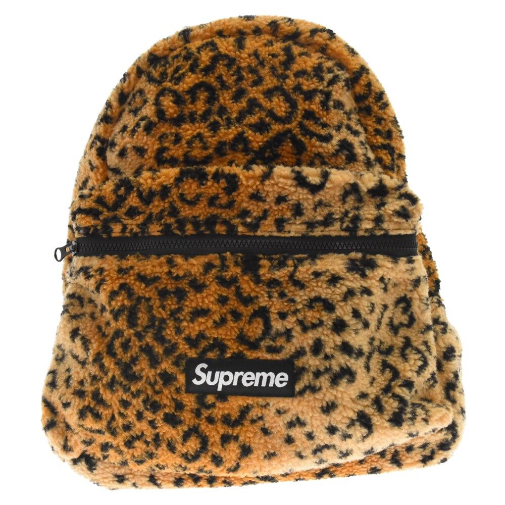 SUPREME (シュプリーム) 17AW Leopard Fleece Backpack レオパードフリースバックパック ベージュ ...