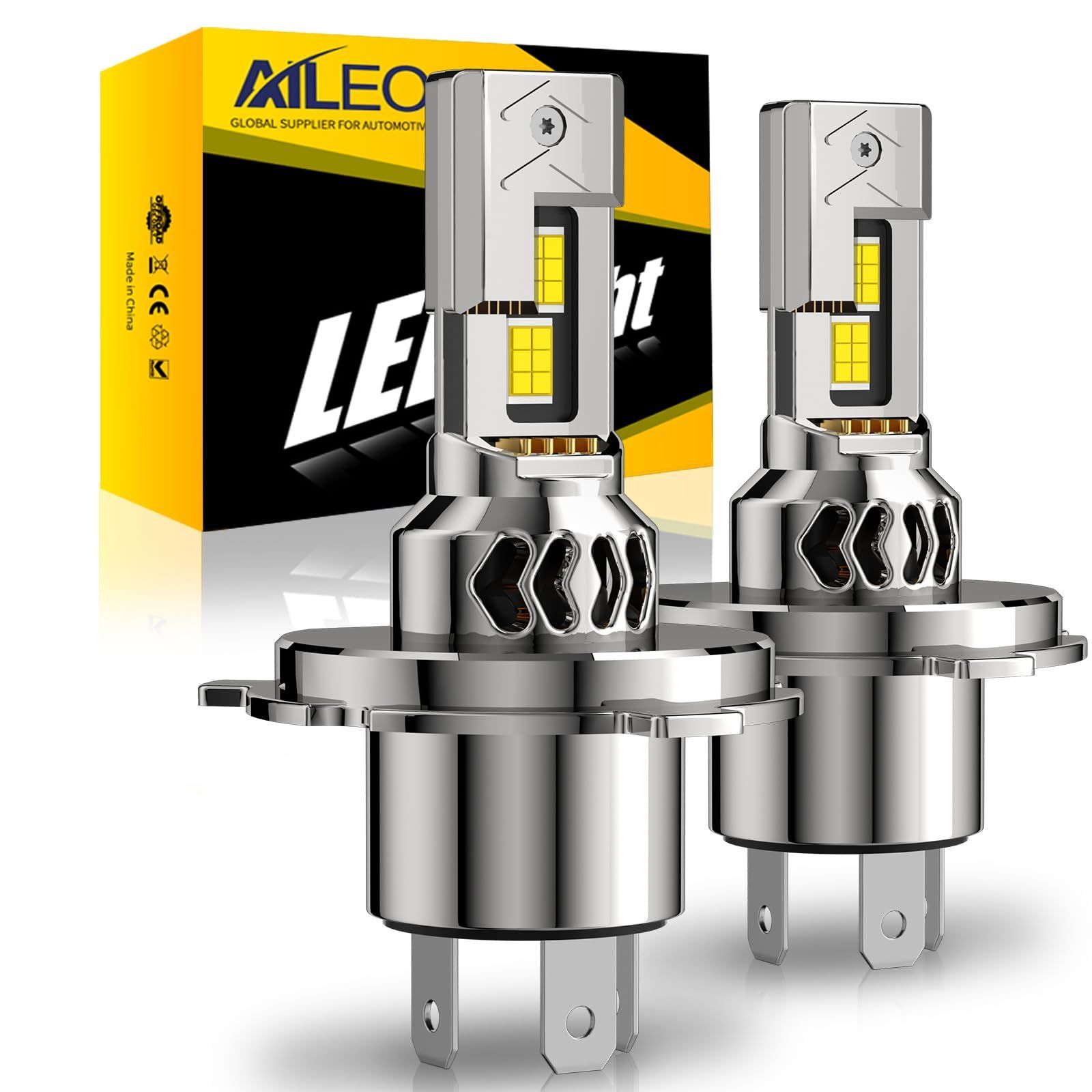 新品 AILEO H4 HB2 Hi/Lo 9003 LEDヘッドライト 車用バルブ 爆光 18000LM 高輝度 6000Kホワイト発光色 1:1サイズ 放熱速い プラグ＆プレイ 新車検対応 ...