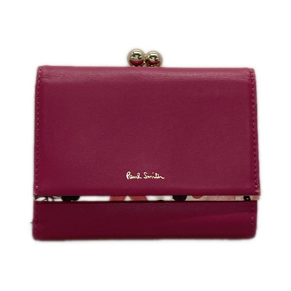 PaulSmith(ポールスミス) 3つ折り財布 - ピンク×レッド×マルチ がま口 レザー - メルカリ