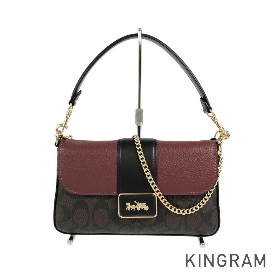 コーチ COACH ミニ グレース クロスボディ シグネチャー 2WAY チェーンショルダーバッグ CC033 F2232 ブラウン ボルドー ...