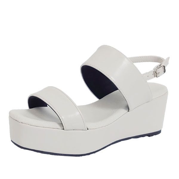 夢展望公式 [新品未使用] 厚底コンビネーションサンダル [スクエア/エクリュ] 他カラー別ページ有 newlyme サンダル ウェッジ ...