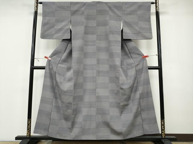 平和屋着物○本塩沢 110亀甲 横段吉祥文 正絹 逸品 AAAU8260zg