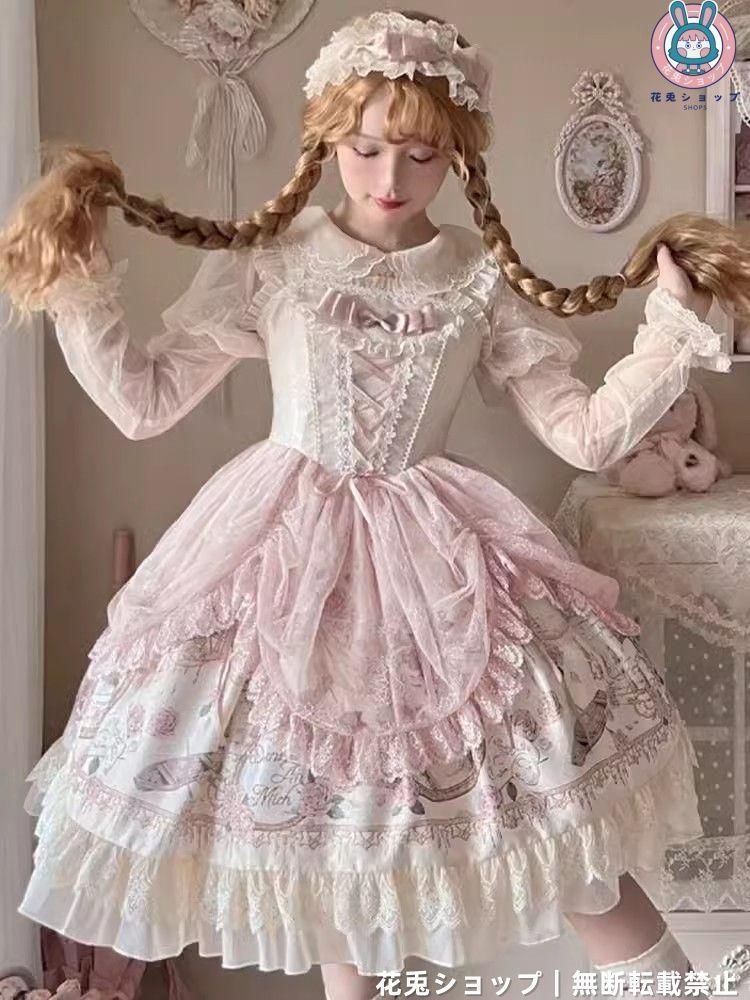 LT-136 豪華姫系 lolita 可愛 レトロ風 オリジナル 洋服 ロリータ
