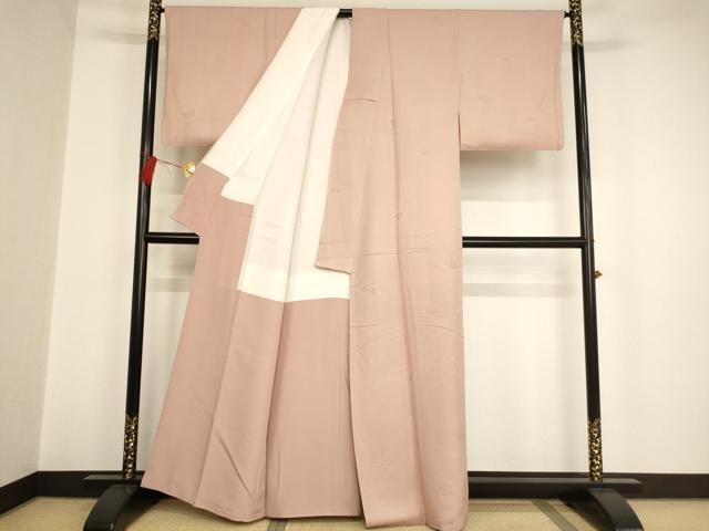 平和屋着物 上質な色無地 笹竹地紋 薄萌葱色 正絹 逸品 CAAO9903oy