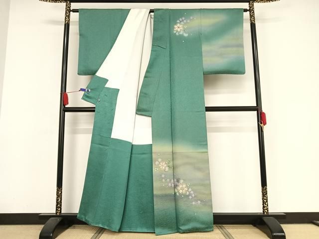 平和屋着物●久保田一竹　幻の辻が花　訪問着　暈し染め　金通し地　さが美扱い　正絹　逸品　AAAY1508np 平和屋着物○久保田一竹 幻の辻が花 訪問着 暈し染め 金通し地 さが美