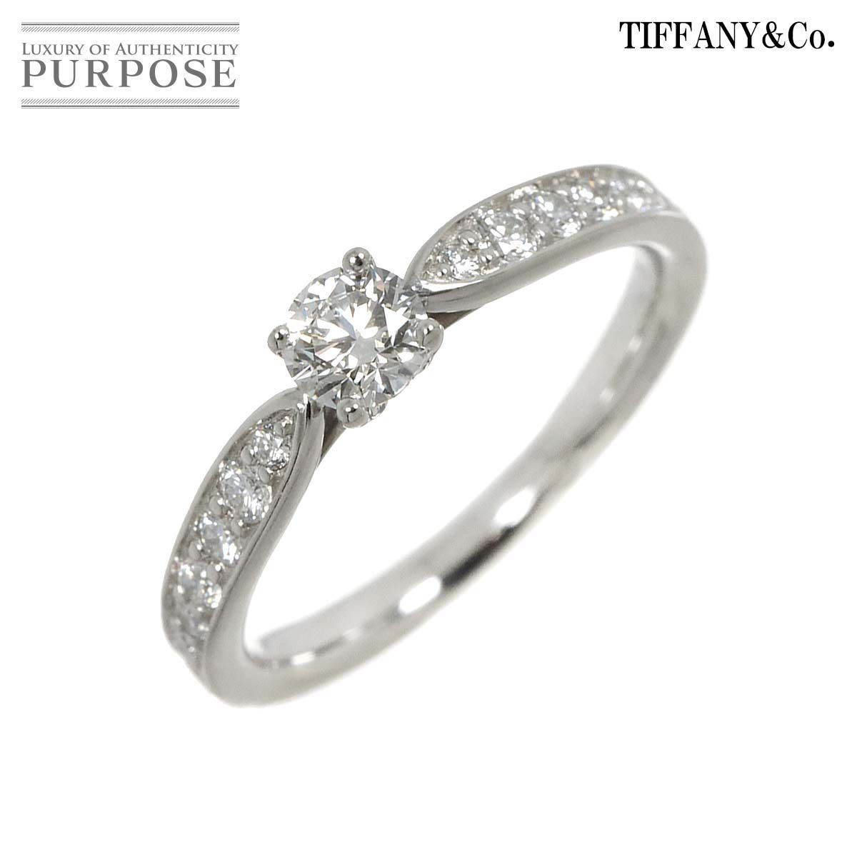ティファニー TIFFANY&Co. ハーモニー ダイヤ 0.22ct F/VVS2/3EX 5.5号 リング Pt プラチナ 指輪 Diamond Ring 【鑑定書付き】 90264716 ...