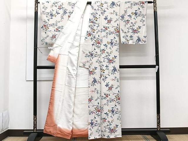 平和屋着物○上質な小紋 絞り 七宝文 黒地 正絹 逸品 CAAR1399hy