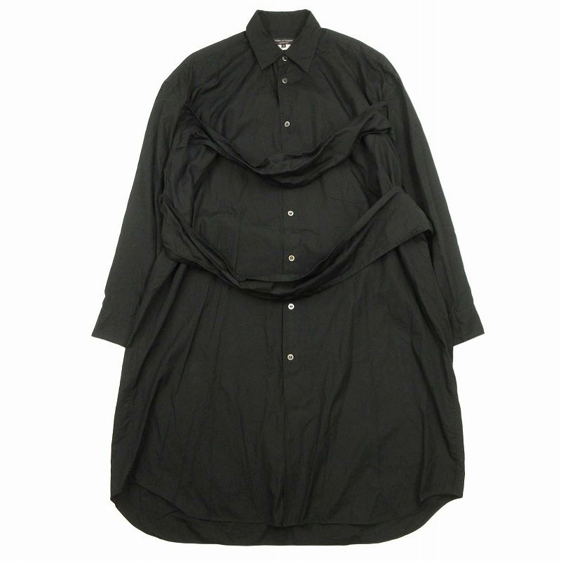22AW コムデギャルソンオムプリュス COMME des GARCONS HOMME PLUS ドレープ デザイン ロング シャツ 長袖 変形 ドレスシャツ AD2022 nomad期 ...