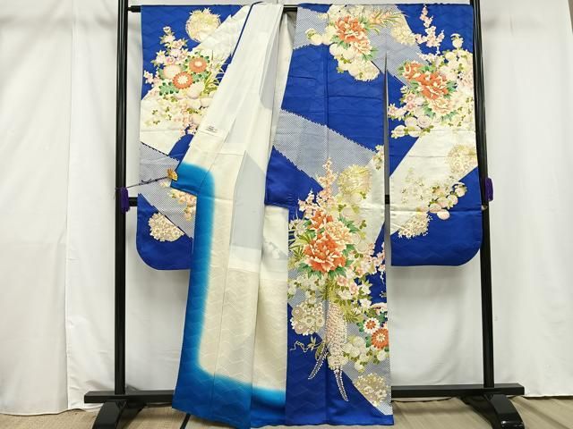 平和屋着物▽豪華振袖 総絞り 草花文 正絹 逸品 AAAU4837ck