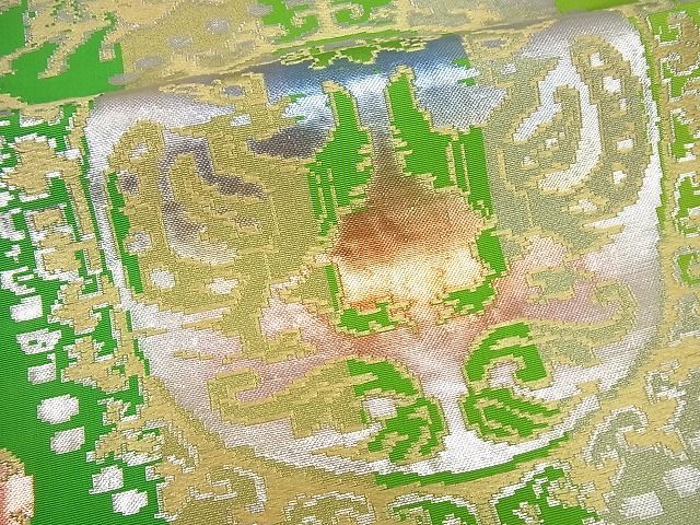 平和屋本店□最高級 龍村平蔵製 本袋帯 円文白虎錦 金銀糸 逸品3s3802