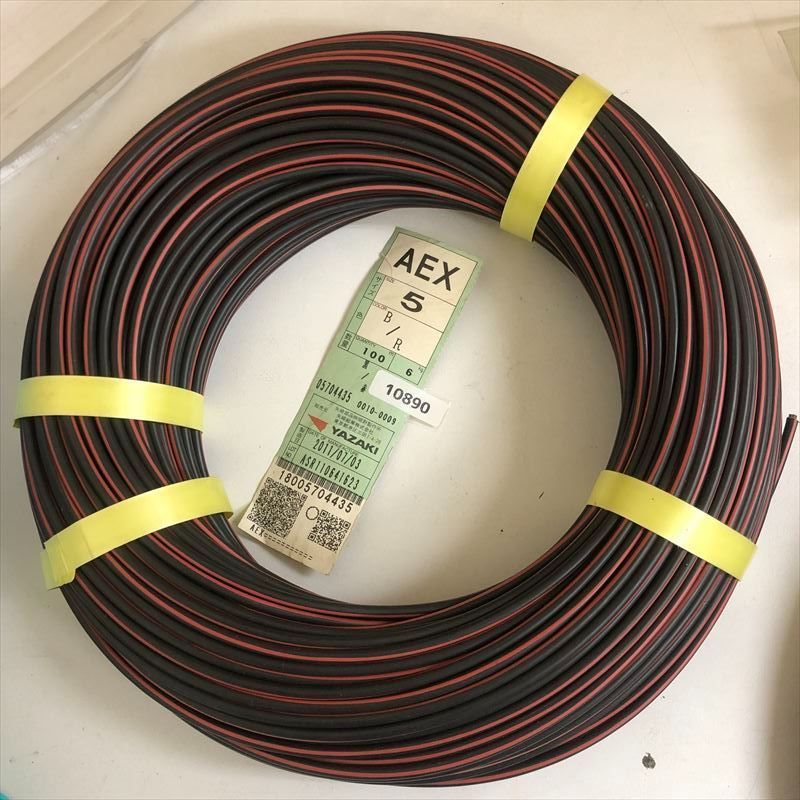 AEX電線,5,黒/赤,矢崎(YAZAKI),100m - メルカリ