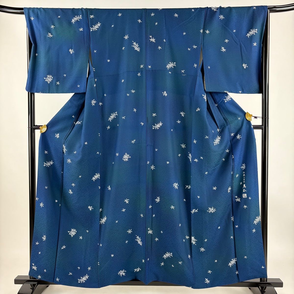 平和屋着物□上質な小紋 枝花文 金彩 正絹 逸品 CAAV7659fb