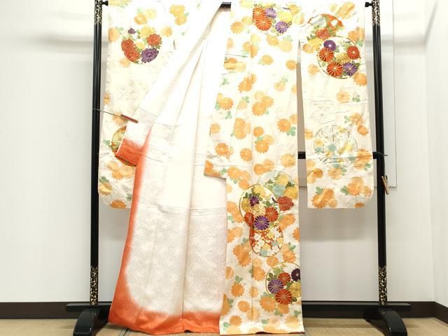 平和屋着物○豪華振袖 駒刺繍 松取り花蝶文 金彩 銀通し