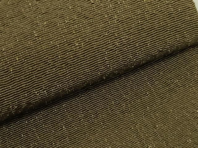 平和屋本店□極上 男性 角帯 手織 琵琶糸帯 海松茶色地 共箱付き 逸品