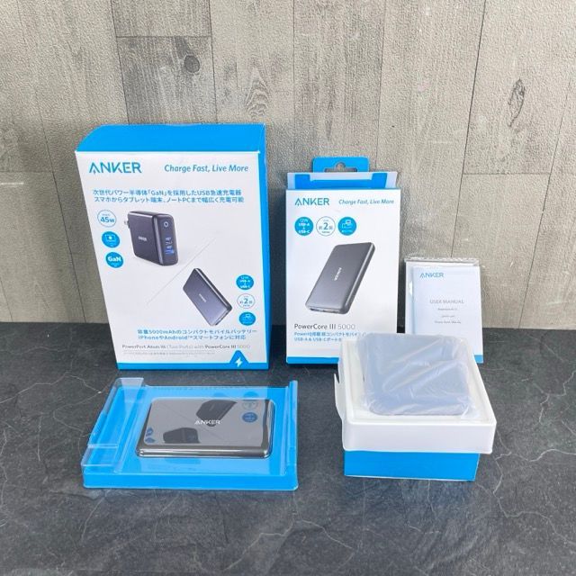 ANKER アンカー Power Core Ⅲ 5000 A1217 モバイルバッテリーセット PSEマーク アイフォン アンドロイド ...