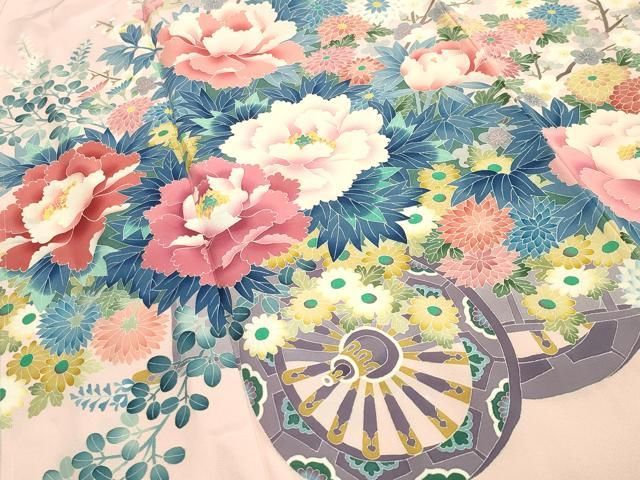 平和屋着物○本加賀友禅作家 奥原一就 色留袖 花車文 正絹