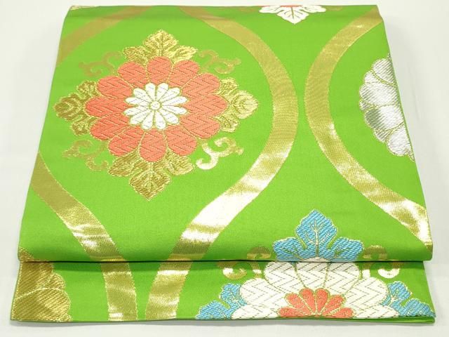 平和屋着物□極上 西陣 川島織物 六通柄 本袋帯 亀甲花文