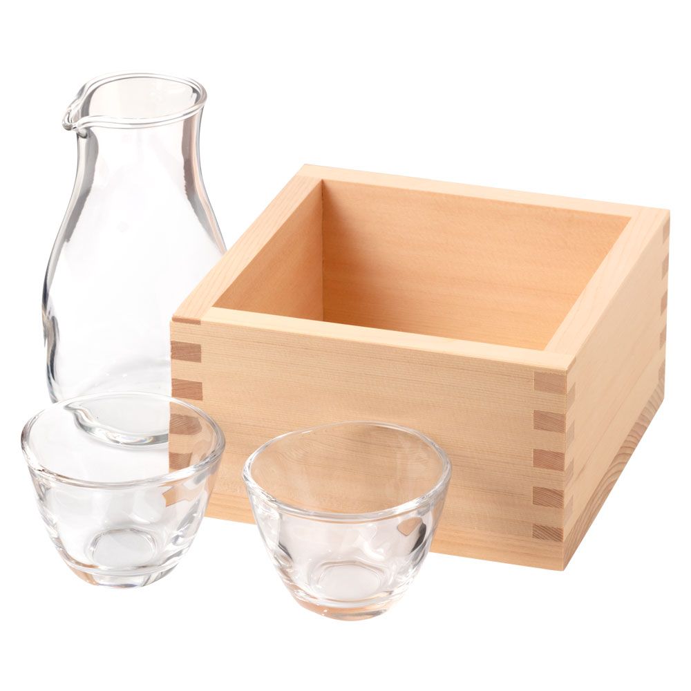 自宅で日本酒を楽しむ ひのき枡の冷酒クーラーと徳利盃セット 五合枡+徳利+盃 Sake cooler and Liquor set - メルカリ