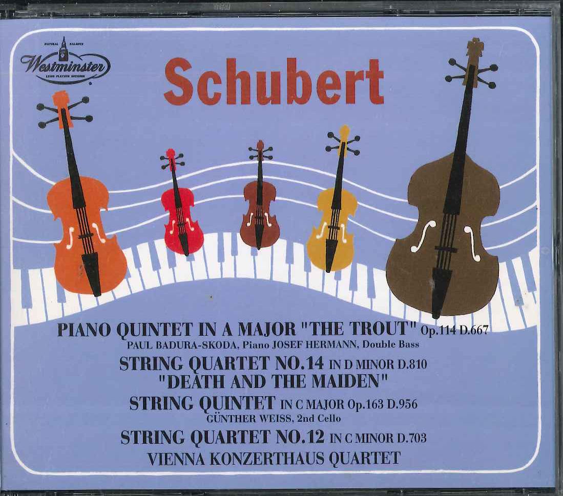 2CD Vienne Konzerthaus Quartet Schubert Piano Quintet The Trout String Quartet No.14 Death And ...