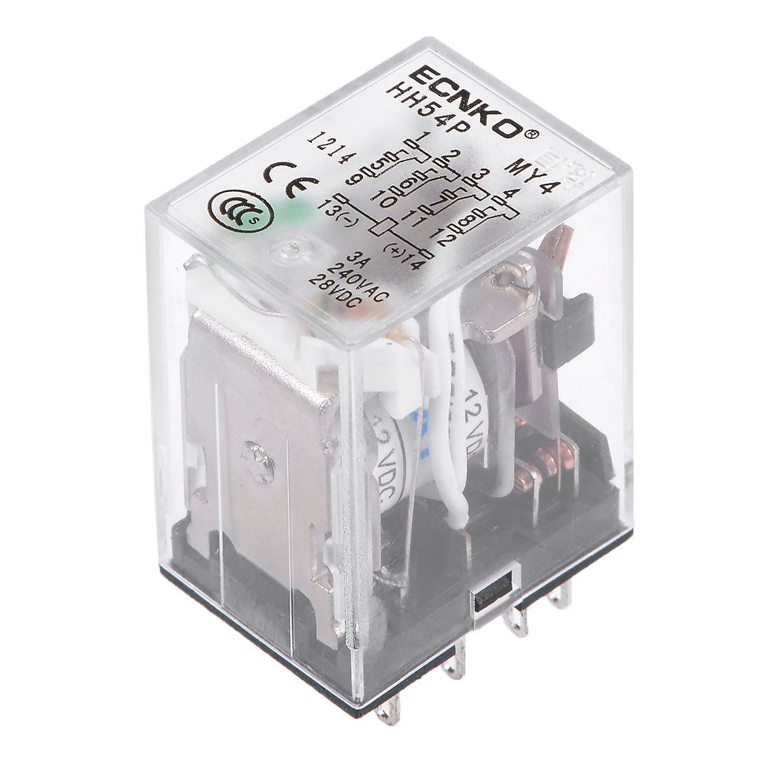 uxcell 電磁リレー パワーリレー ソケット HH54P DC12V DPDT 14ピン グリーンライト - メルカリ