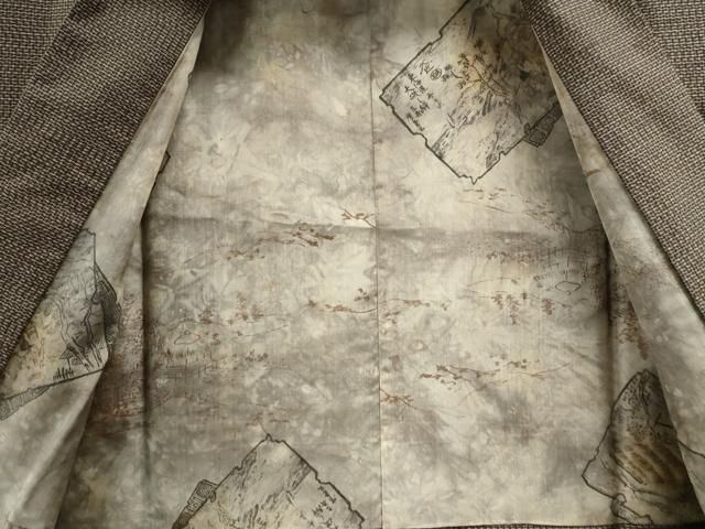 平和屋着物○男性 本場大島紬 アンサンブル 吉祥文 正絹 逸品