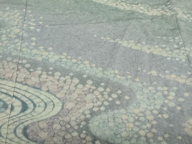 平和屋着物○熊野桂堂 友禅 蝋纈染 訪問着 流水文 暈し染め 正絹 逸品