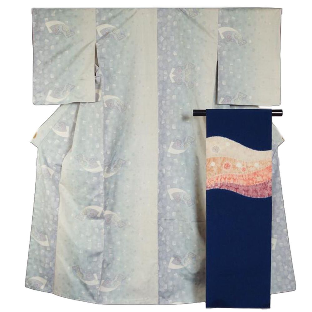 平和屋着物○上質な紬 万葉の彩 紅かすみ 格子柄 渡源