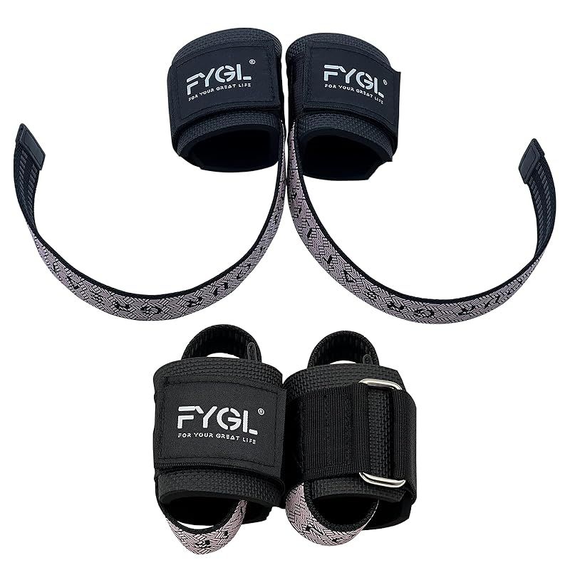 FYGLネオプレンパッド入り手首サポート付きリフティングストラップ、男性と女性向けのウェイトリフティング用ハンドラップ、デュアルサイドの ...
