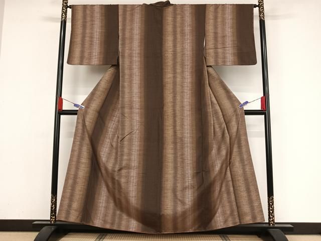 平和屋着物○上質な紬 浅蘇芳色 正絹 逸品 DAAS2418tw