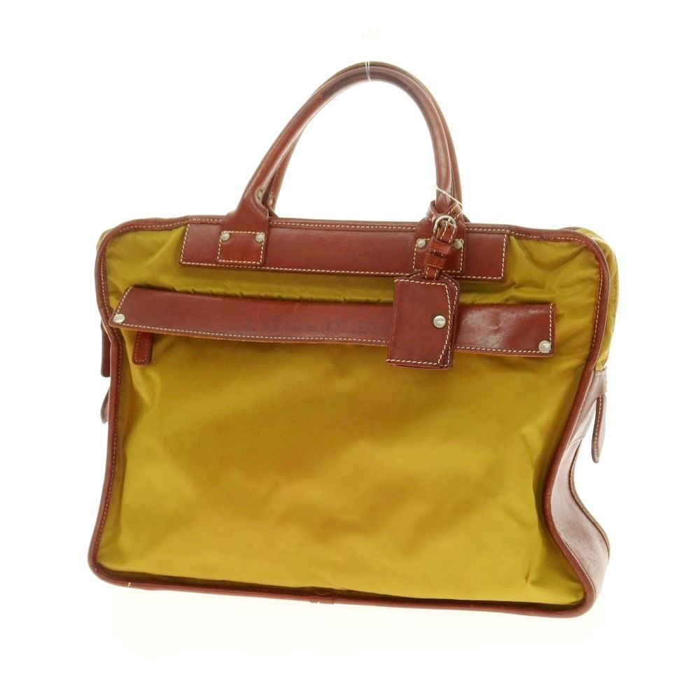 【中古】フェリージ Felisi 8637/2 ナイロン レザー ブリーフケース イエローカーキ系xブラウン【W38.5xH30xD9】【メンズ】 - メルカリ