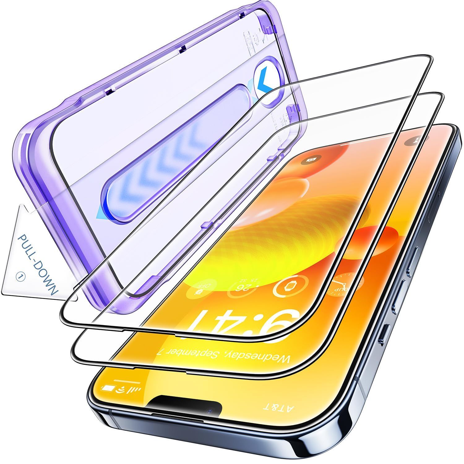 【数量限定】iPhone 13 スクリーンプロテクター ガラス [ミリタリーグレードの飛散防止][フルカバー保護] iPhone 9H+ 13 用 HD 壊れない スクリーンプロテクター 最も ...