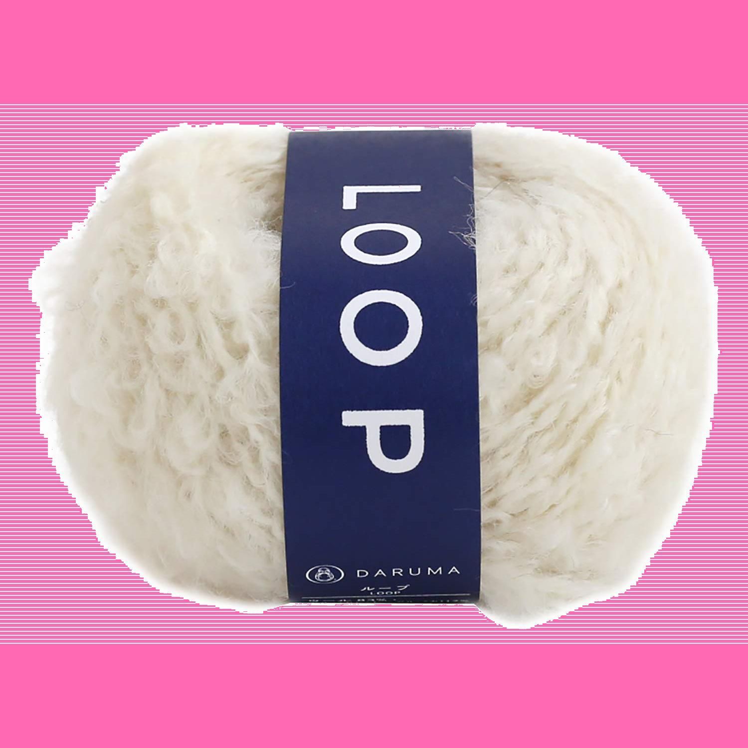 【特価商品】DARUMA ループ 毛糸 極太 Col.1 ホワイト 系 30g 約43m 5850 - メルカリ