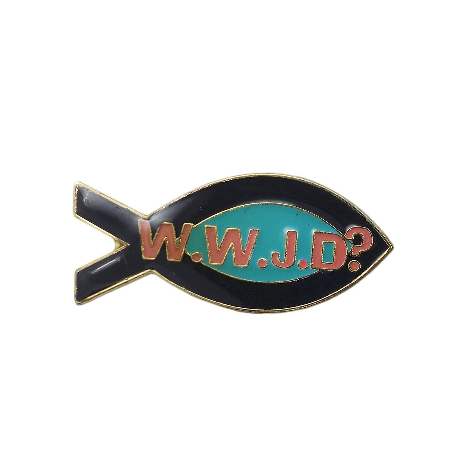 WWJD? イクトゥス ジーザスフィッシュ ピンズ キリスト教 ピンバッチ ピンバッジ pins-21098 - メルカリ