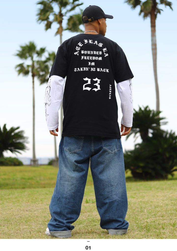 ACE FLAG セットアップ 重ね着 半袖 Tシャツ 長袖 ロンT ブランド