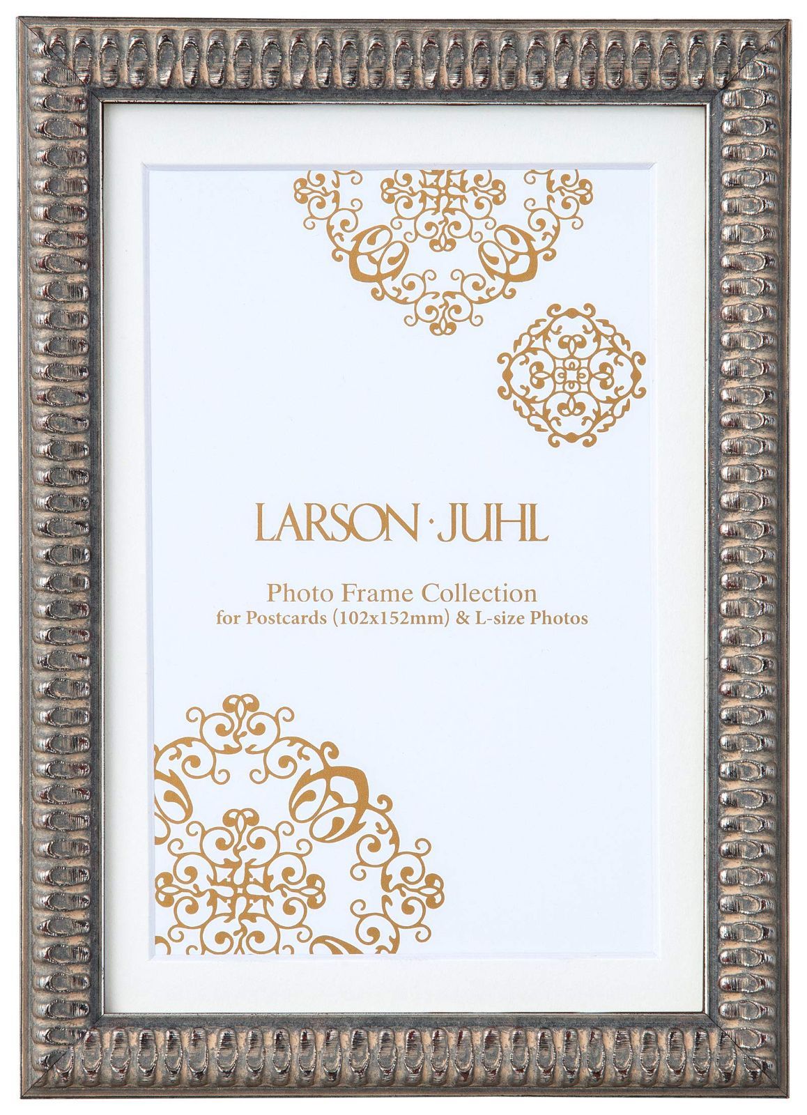 【新着商品】A5 (中判=内寸152×212mm)ハガキ用中抜きマット ロミオ (窓寸94×142mm)付き フォトフレーム シルバー×ブラック ラーソン・ジュール - Margaret ...