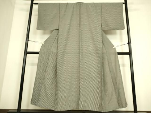 平和屋着物▽江戸小紋 単衣 小花 黒地 正絹 逸品 DAAS0167az