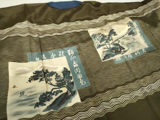 平和屋着物○男性 本場大島紬 長襦袢(袷)セット 100亀甲 総詰め 正絹 逸品