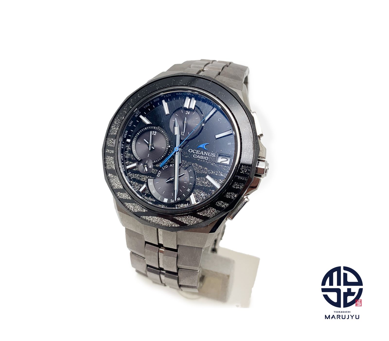 CASIO カシオ OCEANUS オシアナス マンタ プラチナ蒔絵 OCW-S5000 5603 チタン メンズ 腕時計 電波ソーラー タフ ...