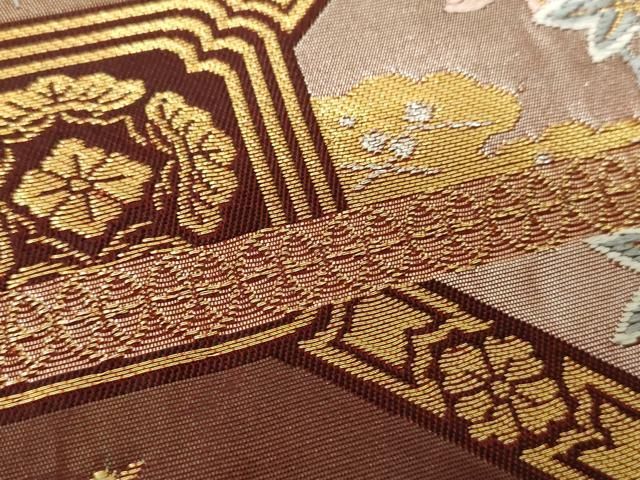 平和屋着物○皇室献上作家 北出与三郎 六通柄袋帯 唐織 豊公花鳥文錦の