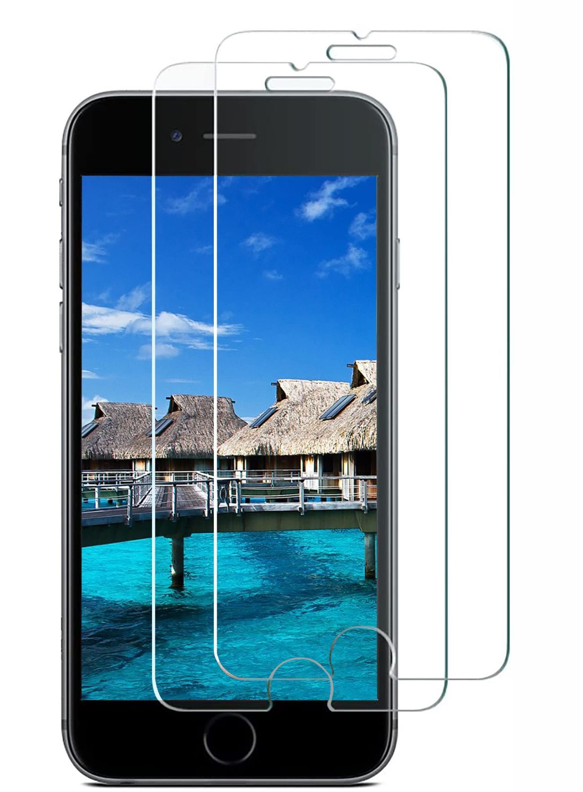 【人気商品】6plus / / / 6splus Plus 対応 Plus 7 アイフォン8 貼り付け簡単 自動吸着 撥水撥油 液晶 液晶 ラウンドエッジ加工 2.5D スクラッチ防止 気泡 ...