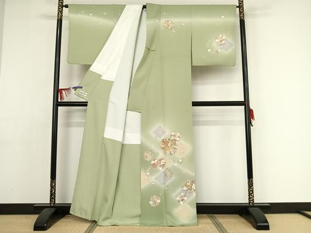 平和屋着物＃道行コート 色紙重ね霞文 暈し染め 正絹 逸品 CAAT5607id