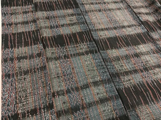 平和屋着物○上質な小紋 紬地 総絞り 横段文 正絹 逸品 未使用