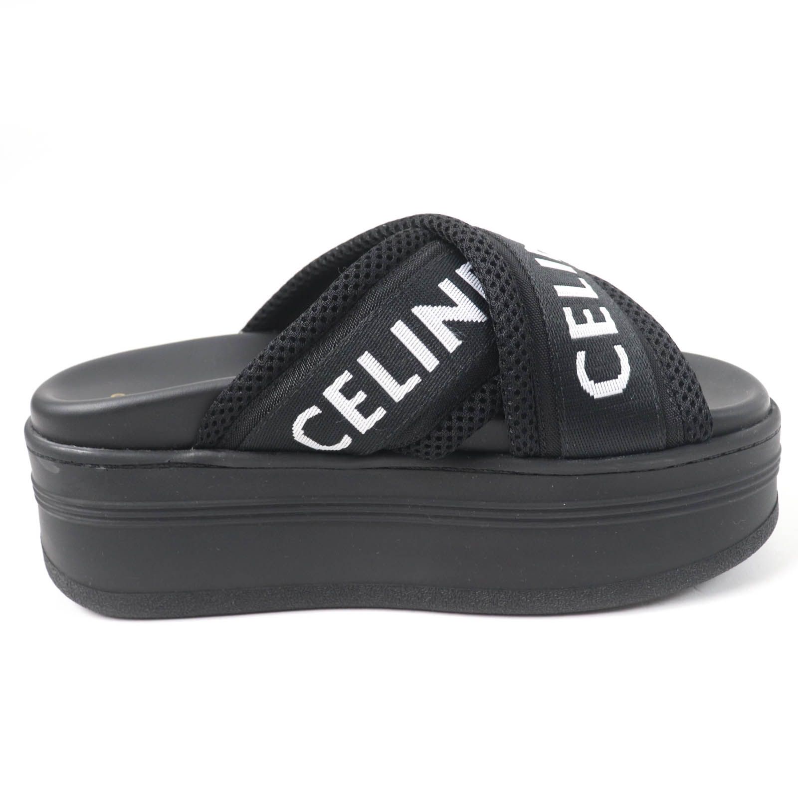 美品☆CELINE セリーヌ ブロックスライド ロゴデザイン 厚底 美品☆CELINE セリーヌ ブロックスライド ロゴデザイン 厚底
