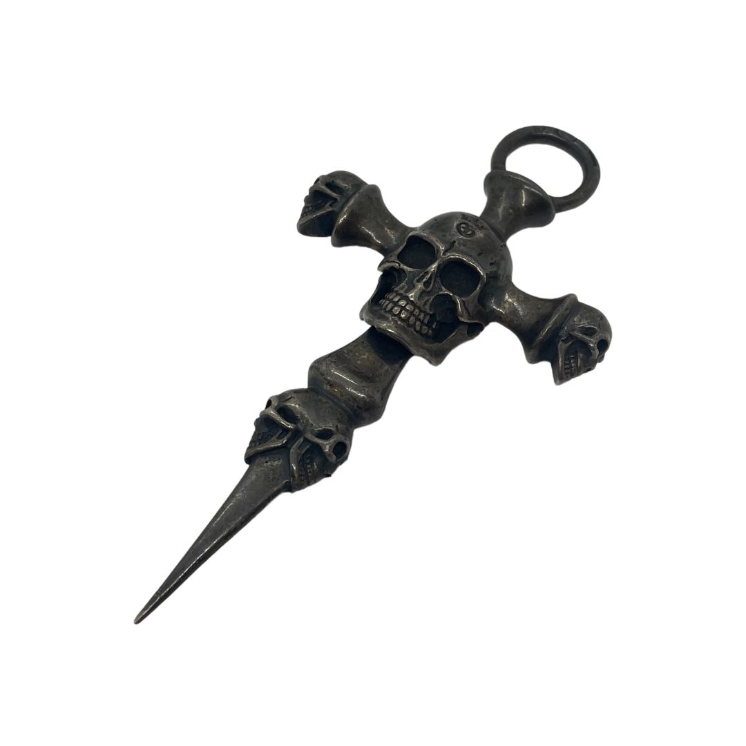 Gaboratory ガボラトリー Large Skull on 2 Skulls Hammer Cross W Face Dagger ...