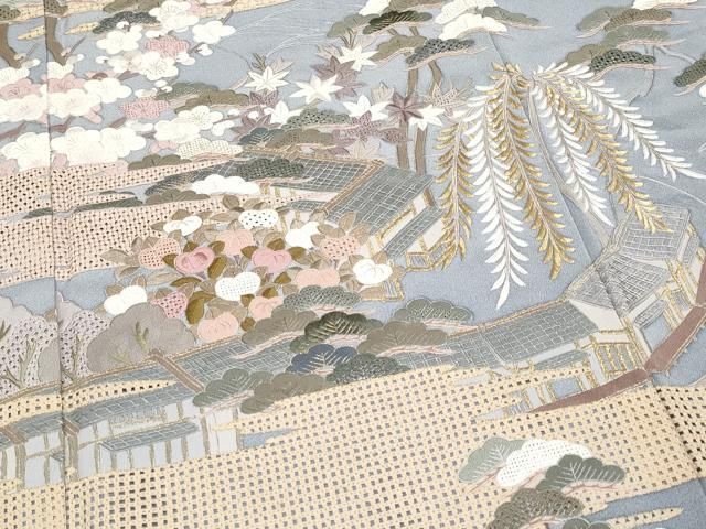 平和屋本店□極上 中国三大刺繍 スワトウ相良刺繍 総刺繍 訪問着 水辺