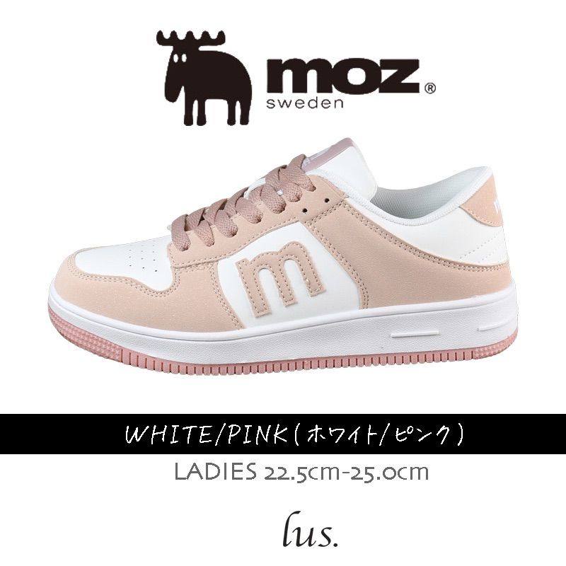 モズ moz 833 WHITE/PINK(ホワイト/ピンク) 配色コートスニーカー レディース 22.5cm-25.0cm - メルカリ