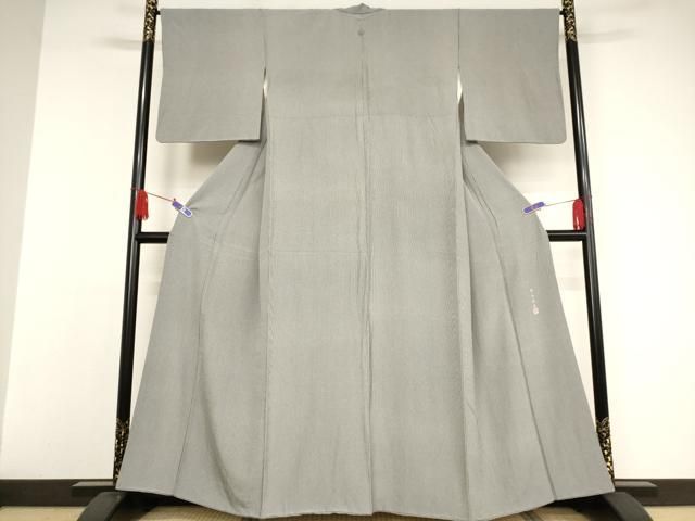 平和屋着物●江戸小紋　寺山存男　万筋　白×黒　正絹　逸品　AAAW5311br 平和屋着物○江戸小紋 寺山存男 万筋 白×黒 正絹 逸品 AAAW5311br