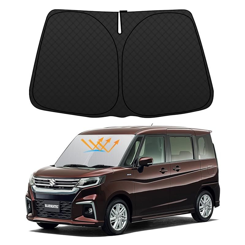 【令和6年 厚い5層構造】BLUESEATEC 新型 スズキ ソリオ フロント サンシェード フロントガラス用 パラソル新型ソリオ MA37S MA27S 車種専用車用 サンシェード 2020 ...